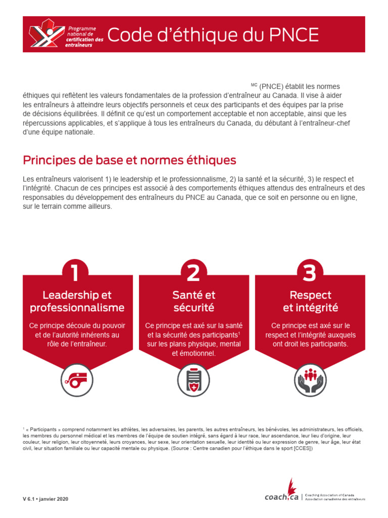 Code D'éthique Du PNCE | PDF