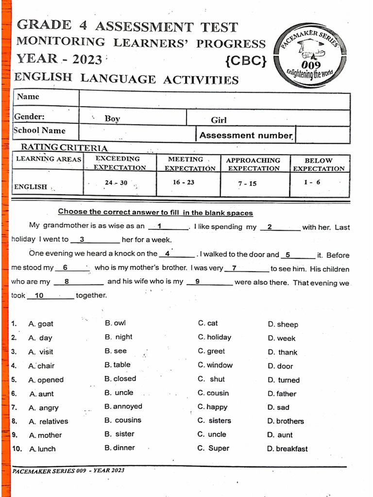 G4 - English End Year 2023 Exams-1 | PDF
