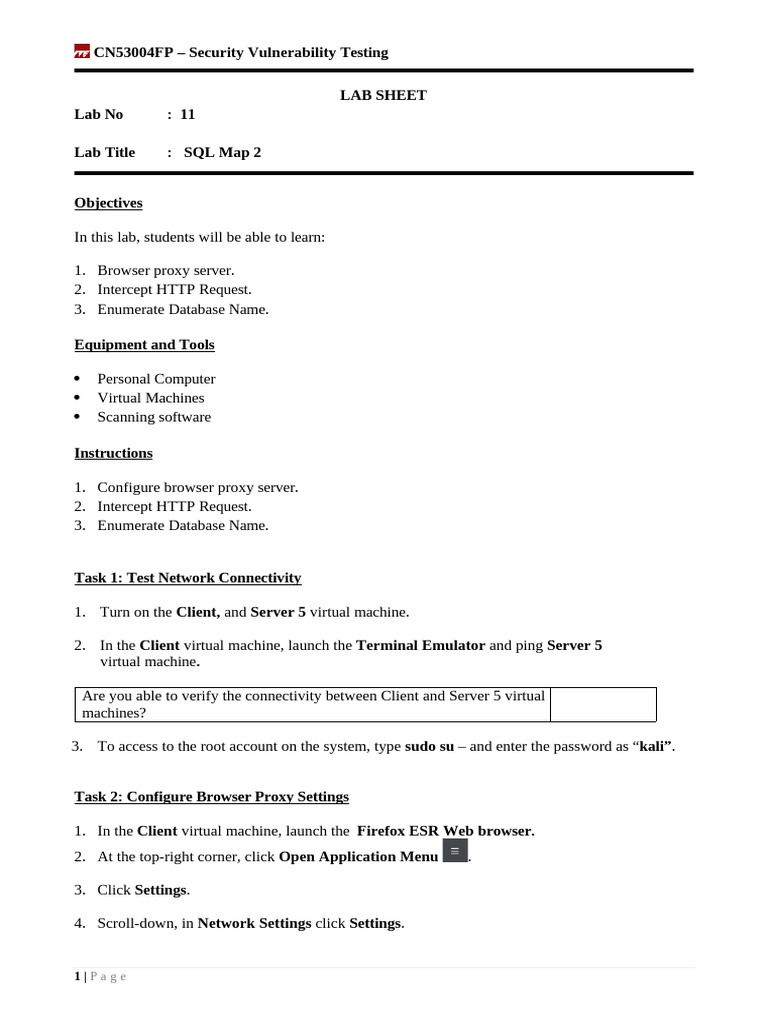 Lab 11 - SQL Map 2 | PDF