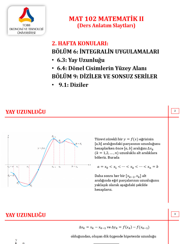 Mat 102 Matematik Ii: 2. Hafta Konulari | PDF