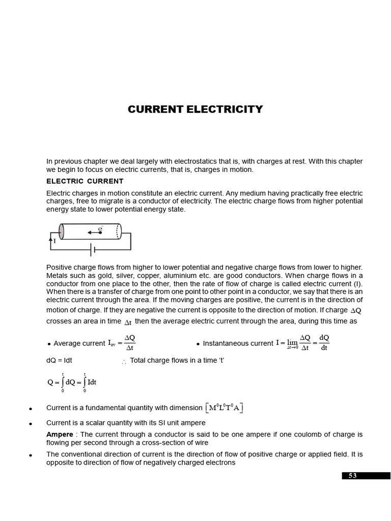 Current Electricity (Lecture Note) | PDF Current Electricity (Lecture Note) | PDF