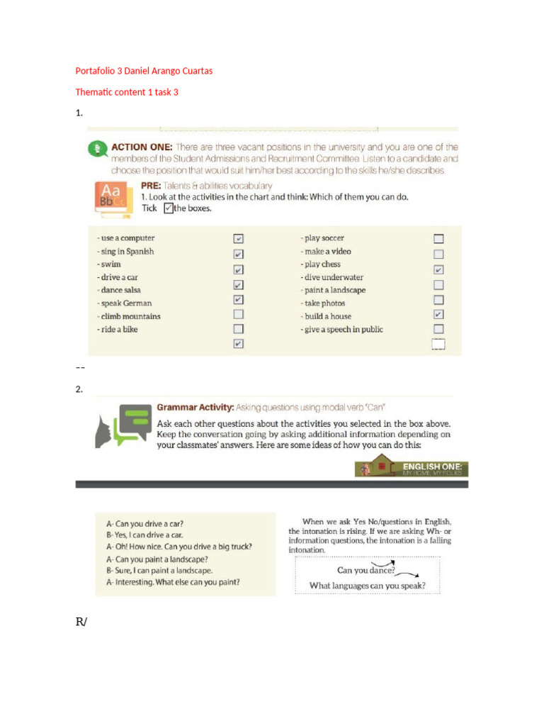 Portafolio 3 Ingles | PDF