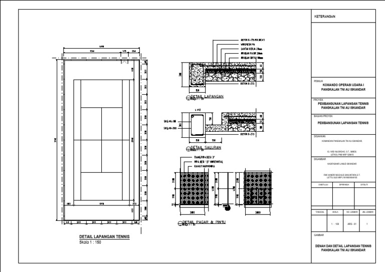 Detail & Denah Lapangan Tennis | PDF