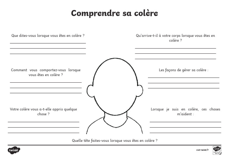 Fr2 P 9 Feuille Dactivite Comprendre Sa Colere French | PDF