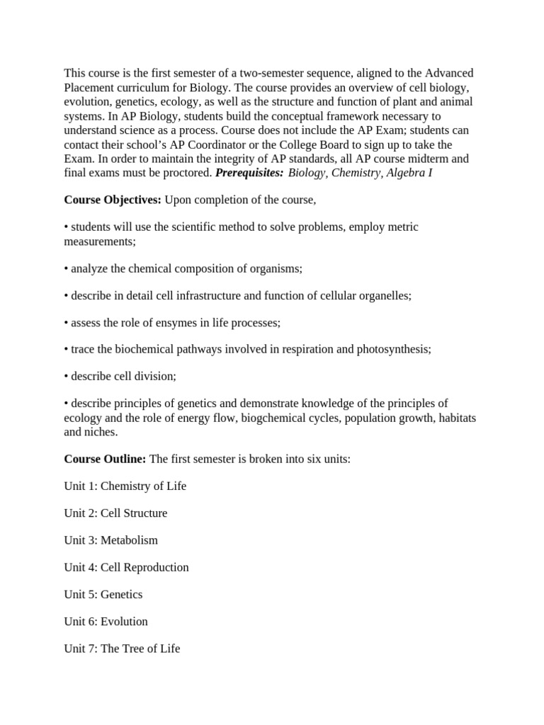 AP Biology | PDF