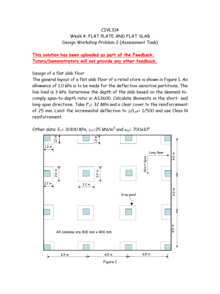 CIVL 314 - 2023 - Week 4 - Flat Plate and Flat Slab Design-Design ...