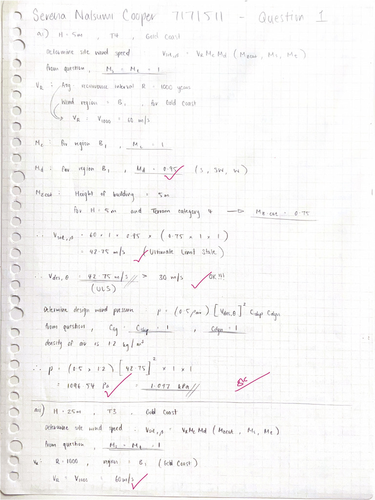 CIVL314 Question 1 - Serena | PDF