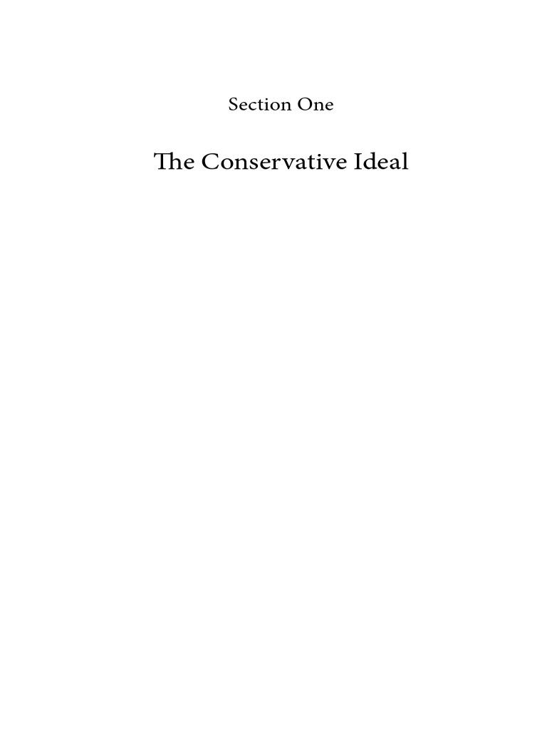 The Conservative Ideal: Section One | PDF