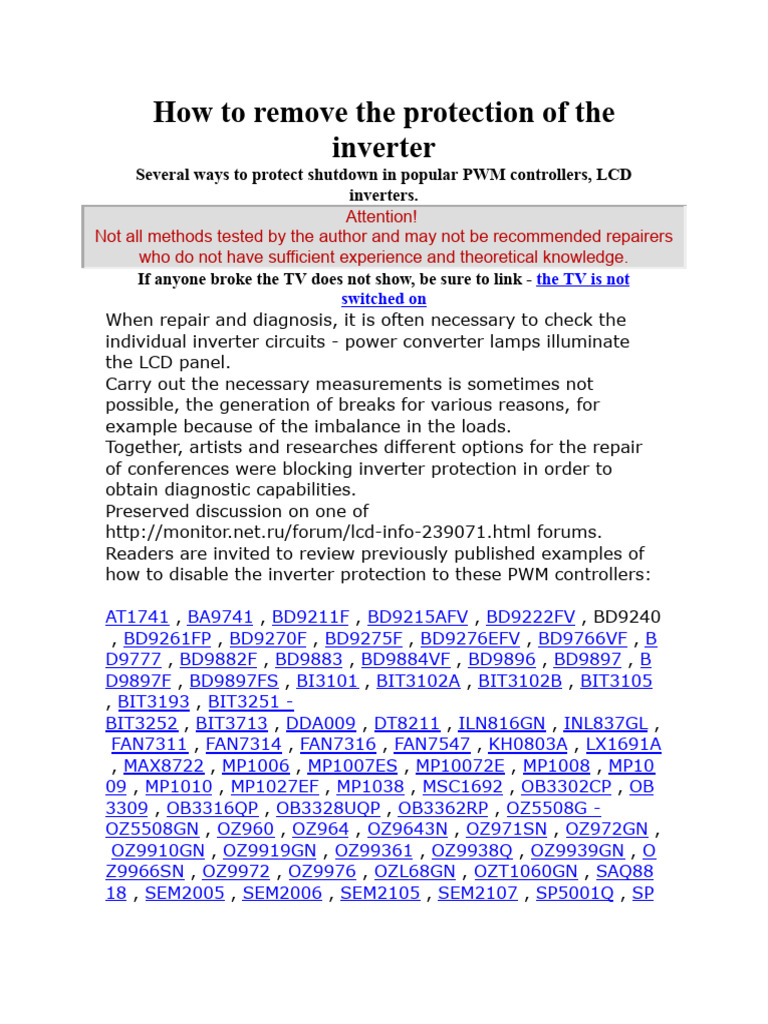 How To Remove The Protection of The Inverter: Several Ways To Protect ...