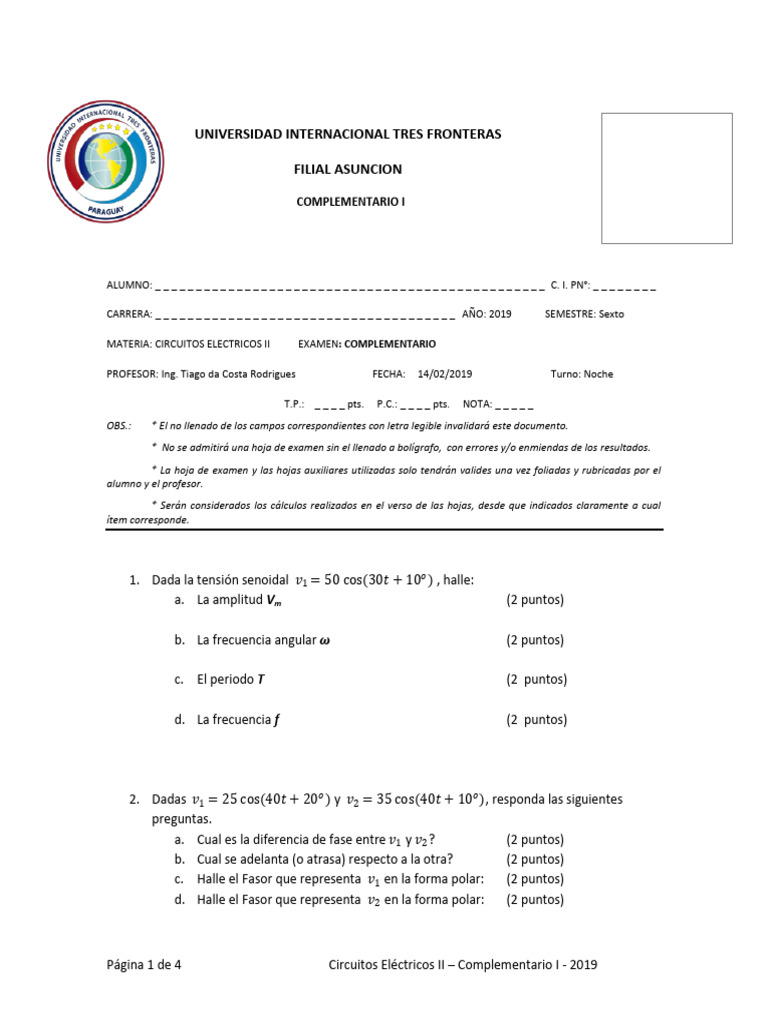Complementario 1 2s2018 CircElect 2 | PDF