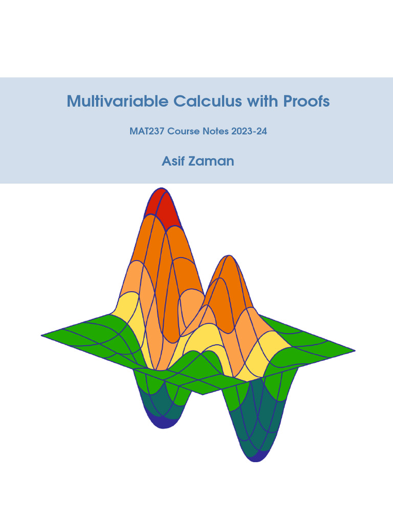 Zaman Multivariable Calculus With Proofs | PDF
