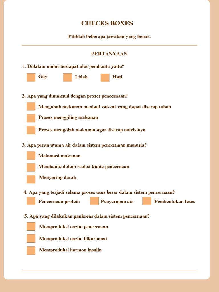 Environment Multiple Choice Quiz Worksheet in Beige Green Cute Style | PDF