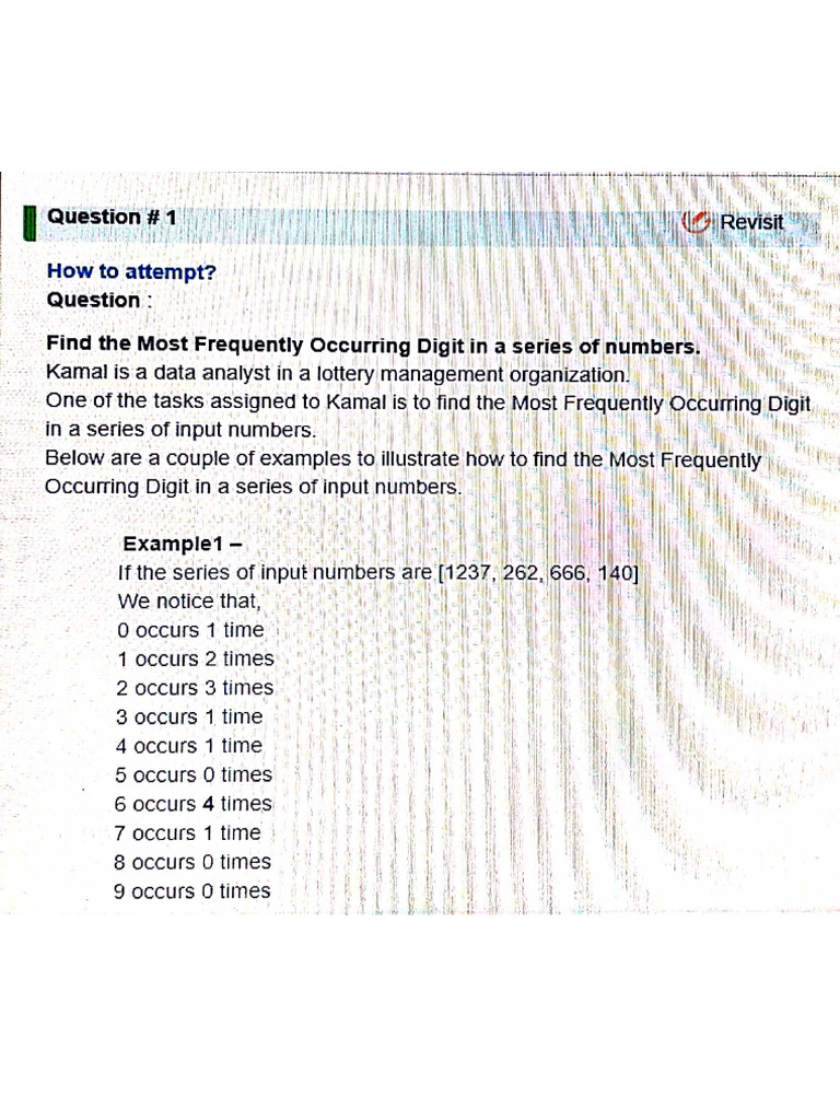 Most Frequently Occuring Digit | PDF