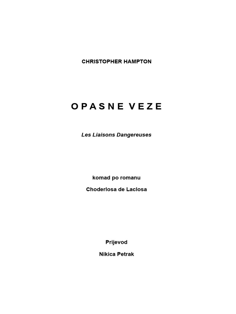 Opasne Veze Tekst | PDF