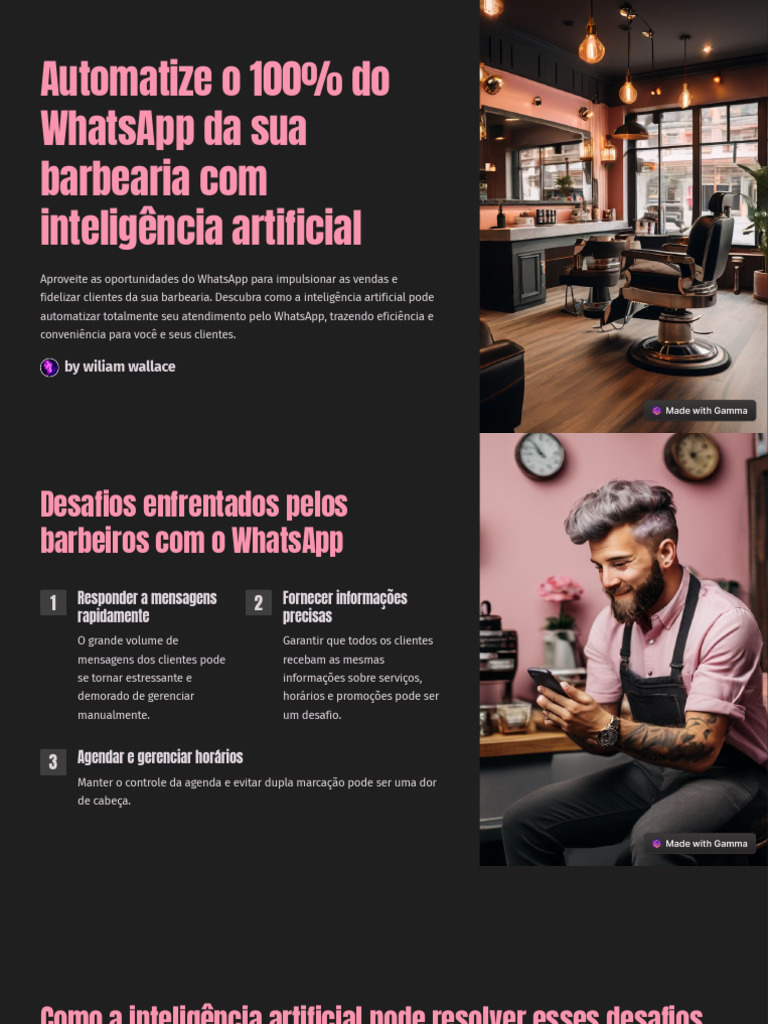Automatize o 100percent Do WhatsApp Da Sua Barbearia Com Inteligencia Artificial | PDF
