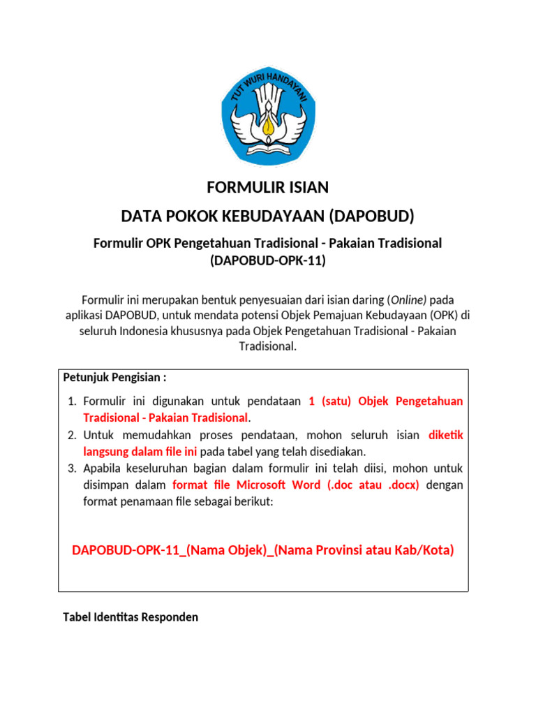 DAPOBUD-OPK-11 (Pakaian Tradisional) | PDF