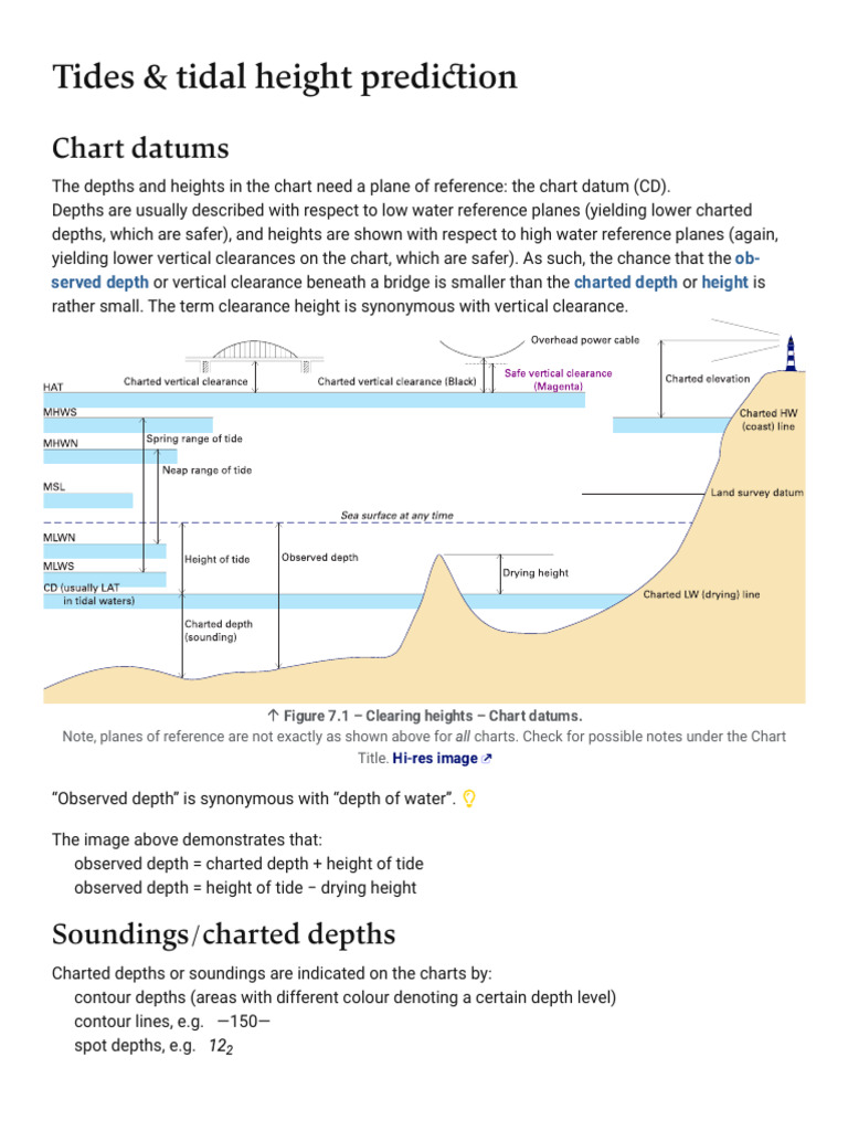 Tides & Navigation Course - Tidal Prediction Charts, Tables, Vertical Rise Sea. | PDF