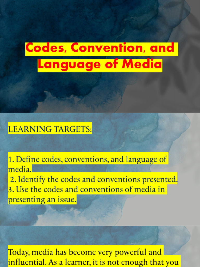 Codes Convention and Language of Media | PDF