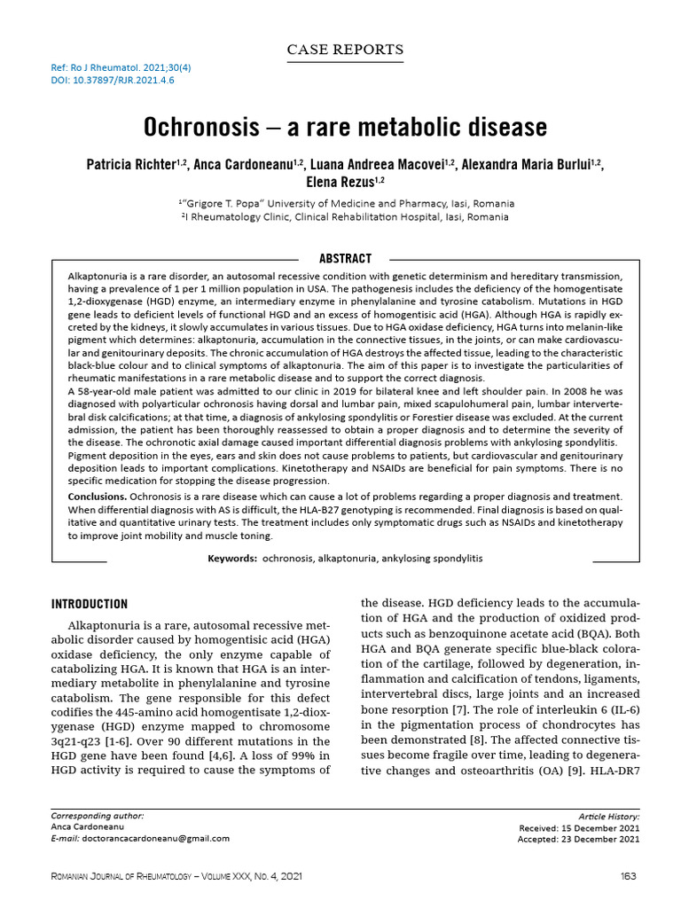 Ochronosis | PDF