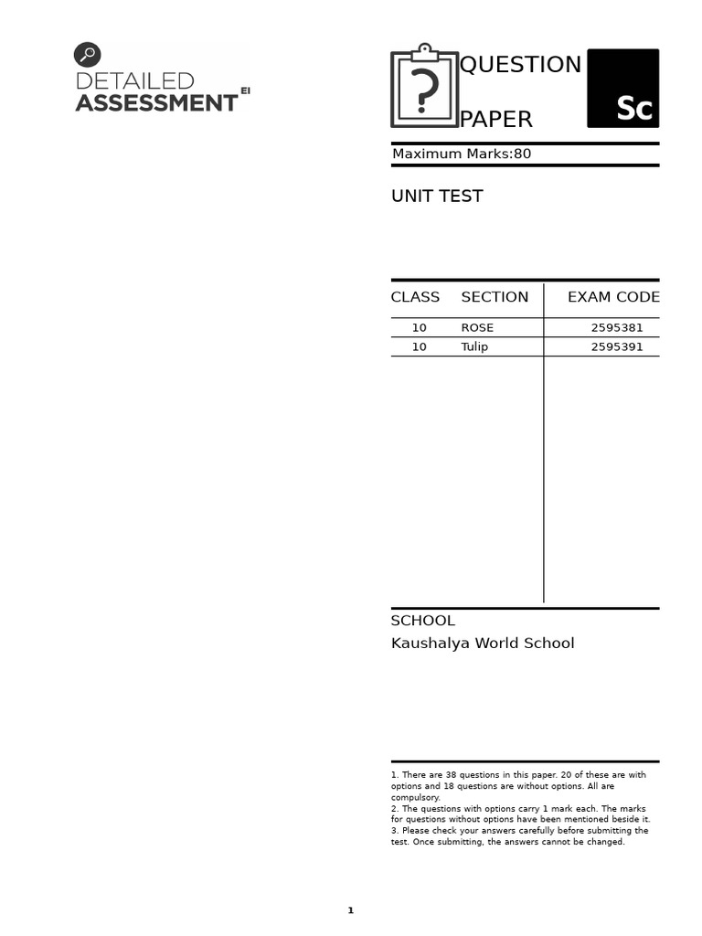 KWs G10 Science 2022-23 | PDF