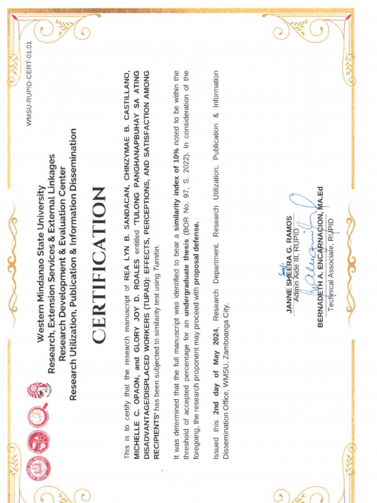 Tupad Plag Scan Certificate | PDF