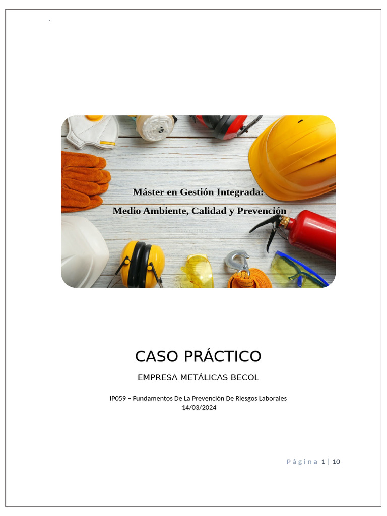Caso Práctico - Empresa Metálicas Becol | PDF | Seguridad y salud ...