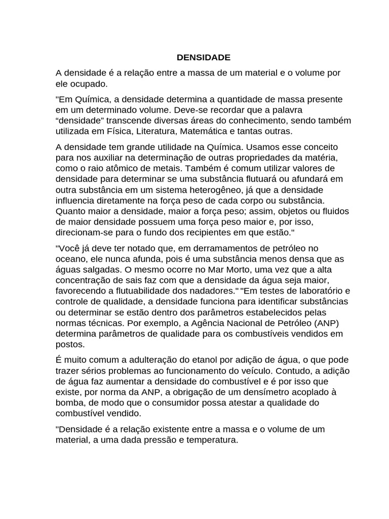 DENSIDADE | PDF