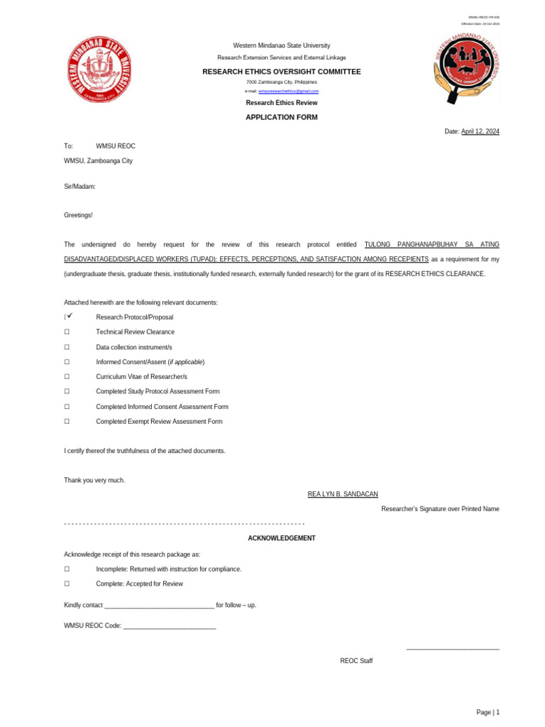 2 FR.002 Application Form | PDF