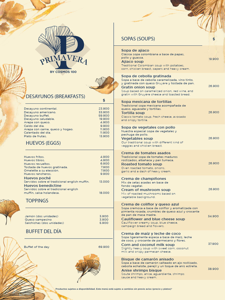 Menú Primavera | PDF