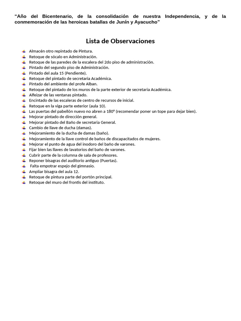 Levantamiento de Observaciones | PDF