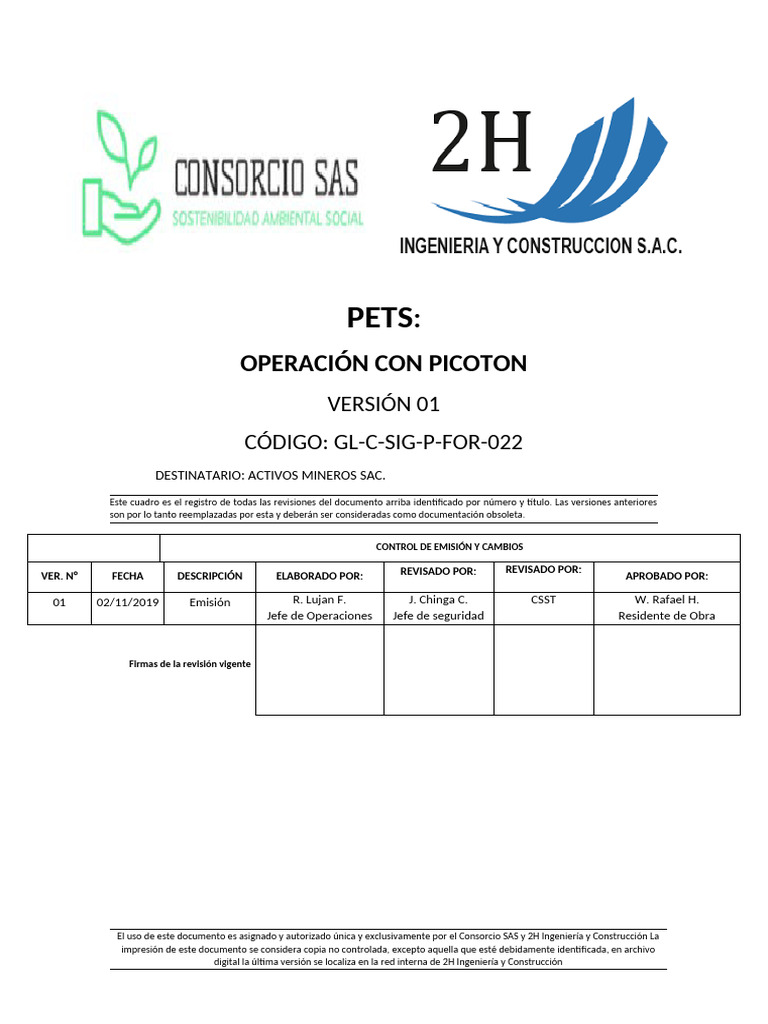 Gl-C-Sig-P-For-022 Pets Operación Con Picoton V0 | PDF