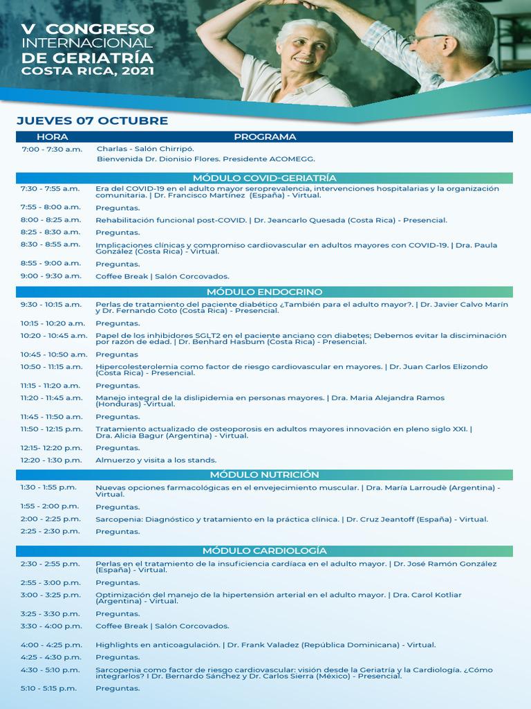 Programa Congreso Geriatria | PDF