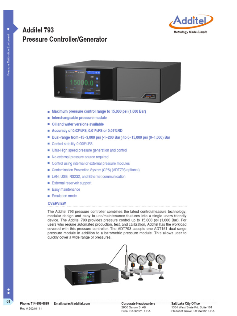793 Pressure Controller Generators | PDF | Calibration | Pump