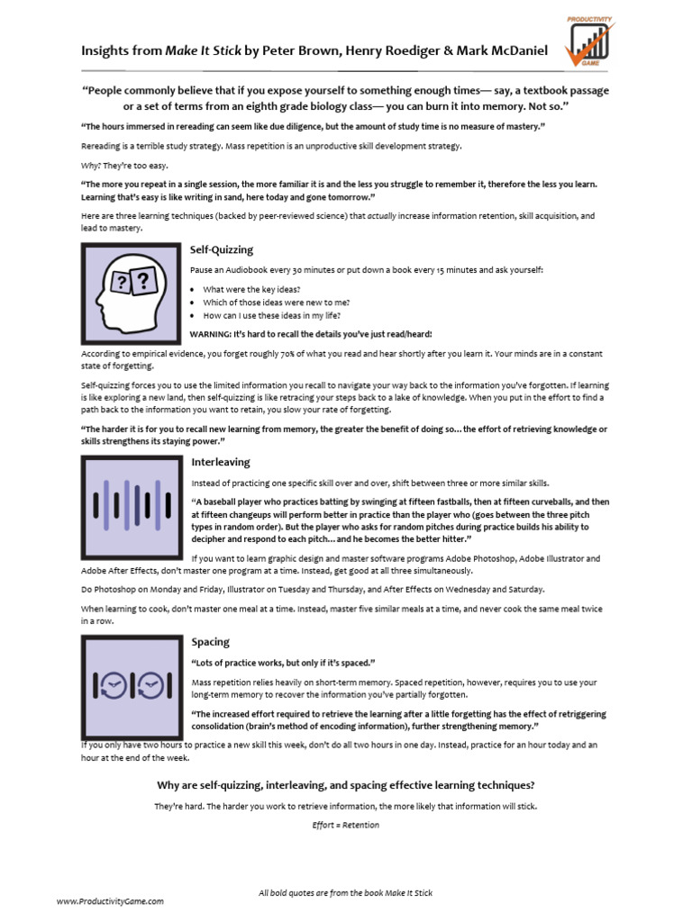 Make It Stick | PDF