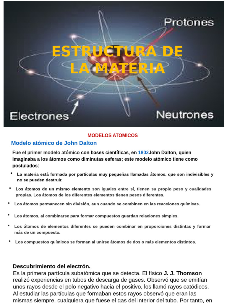 Estructura Atómica de La Materia | PDF
