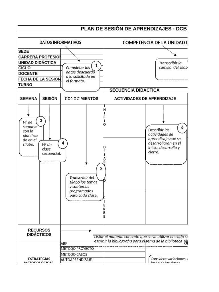 Formato Sesiones | PDF