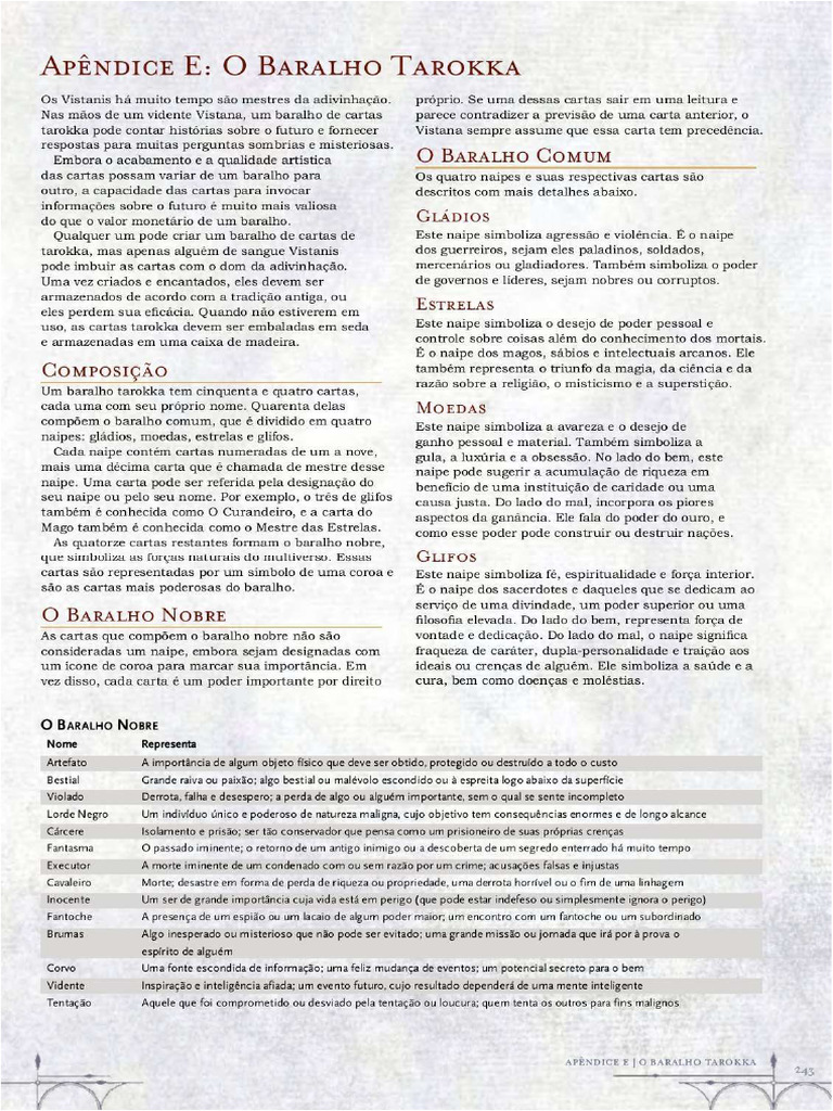 O Baralho de Tarokka | PDF