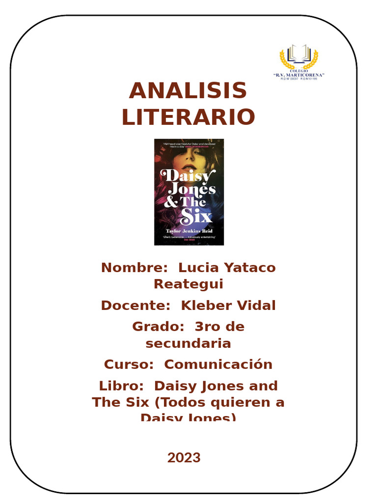 Analisis Literario 3ro Sec Lucia Yataco | PDF
