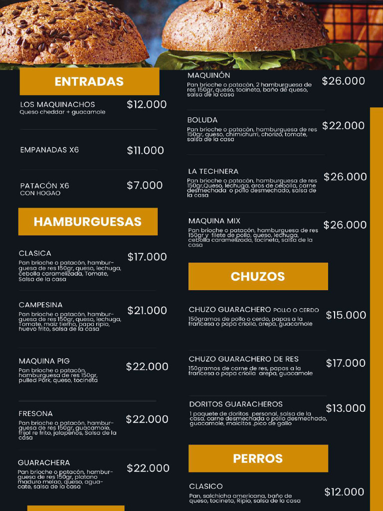 Maquina Burger Menú 2024 | PDF