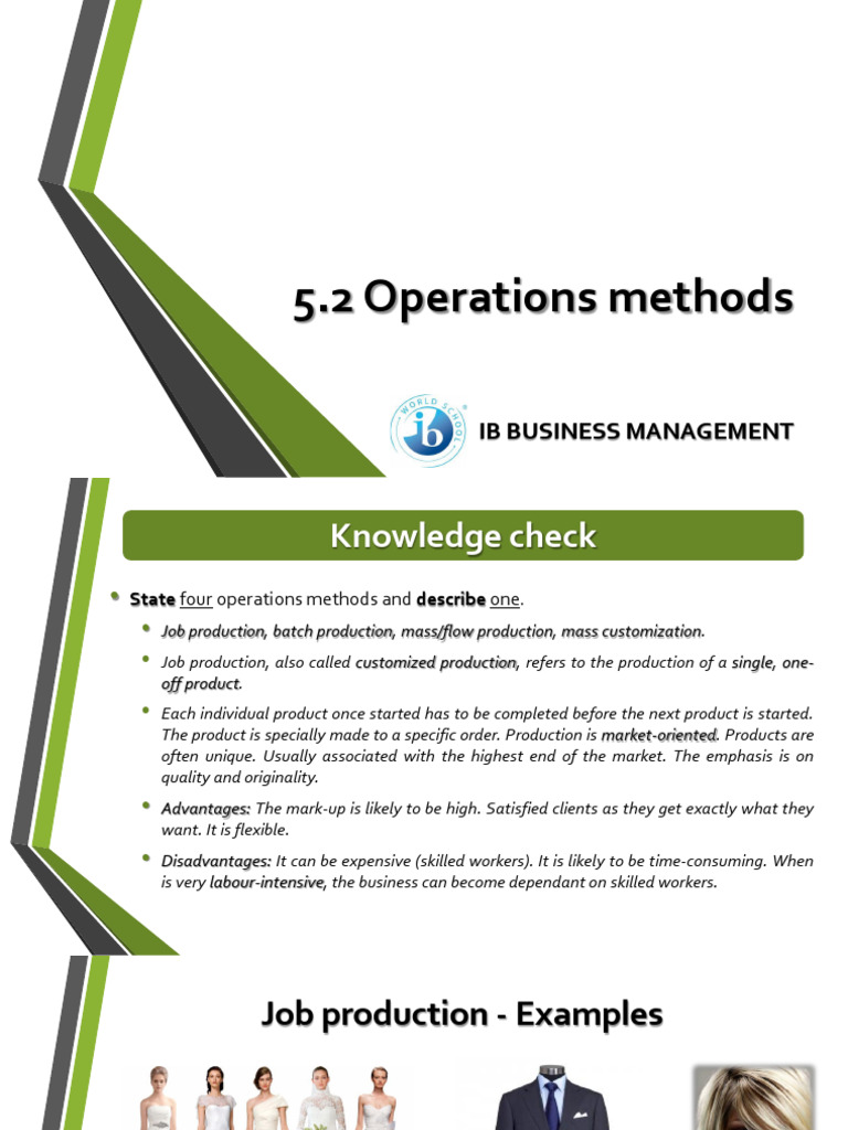 5.2 Operations Methods | PDF | Mass Production | Business