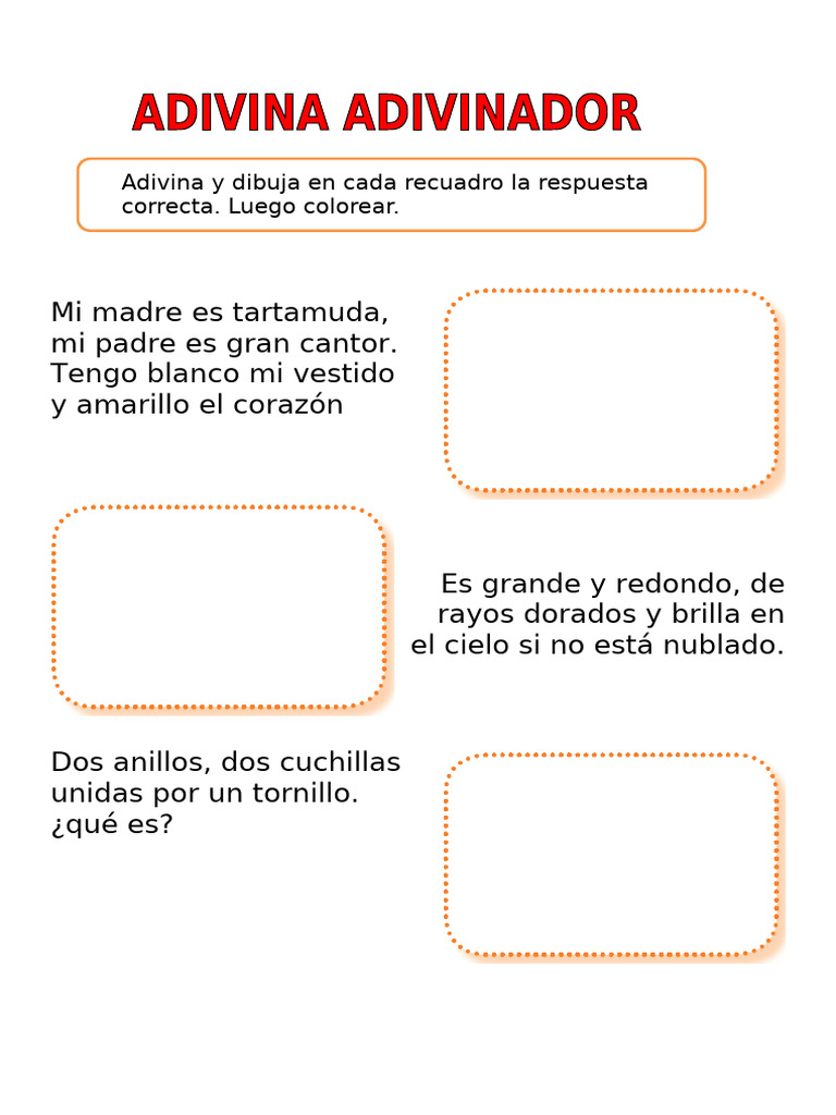 Adivina Adivinador para Ninos de 5 Anos | PDF