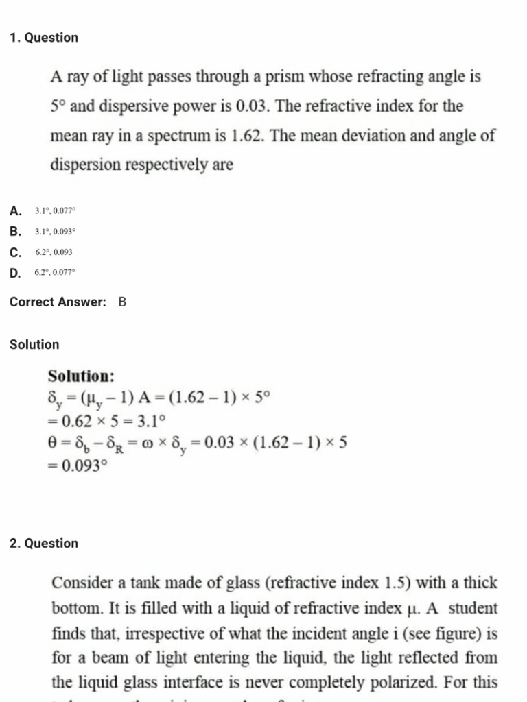 Ray Optics (Spherical Mirrors & Prisms) - Aarush Goel - Solution | PDF