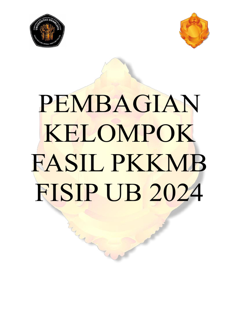 Pengumuman Kelompok Fasil PKKMB Fisip Ub 2024 | PDF