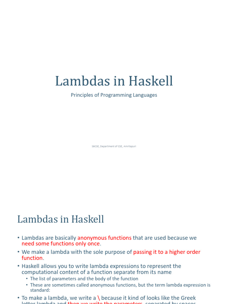 Haskell Lambda Expression | PDF Haskell Lambda Expression | PDF