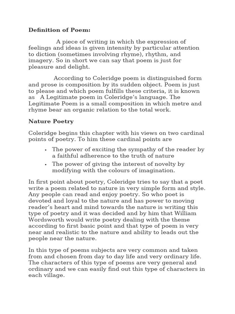 Definition of Poem | PDF
