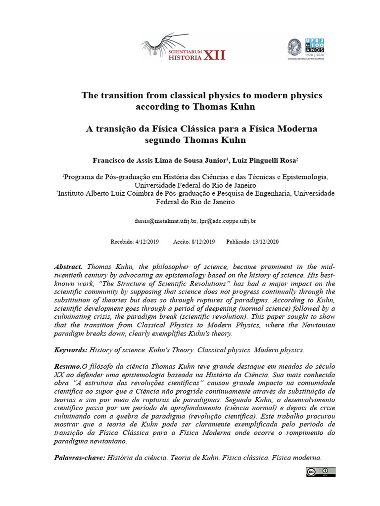 A Transio Da Fsica Clssica para A Fsica Moderna | PDF