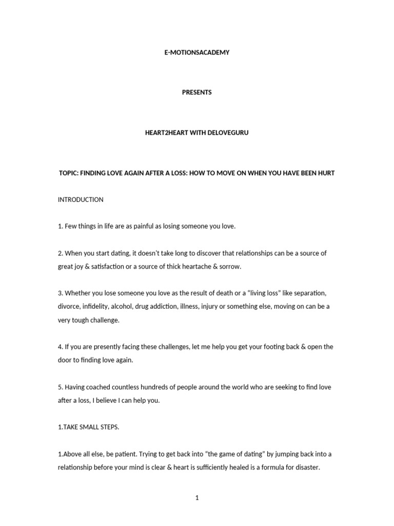 Finding Love After Loss Pdf