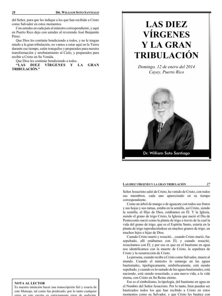 Las Diez Virgenes y La Gran Tribulacion Enero 12 2014 | PDF