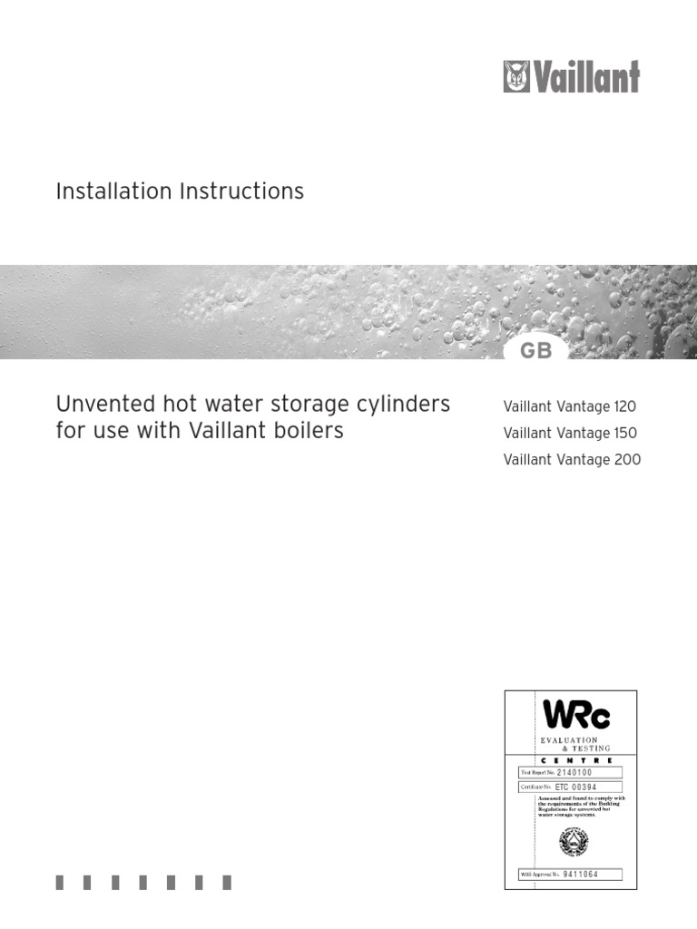 Vantage | PDF | Water Heating | Thermostat