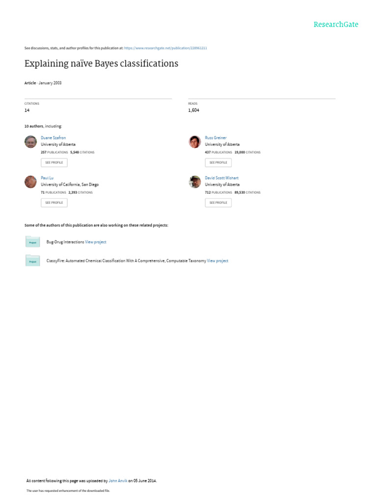 Explaining Naive Bayes Classifications | PDF
